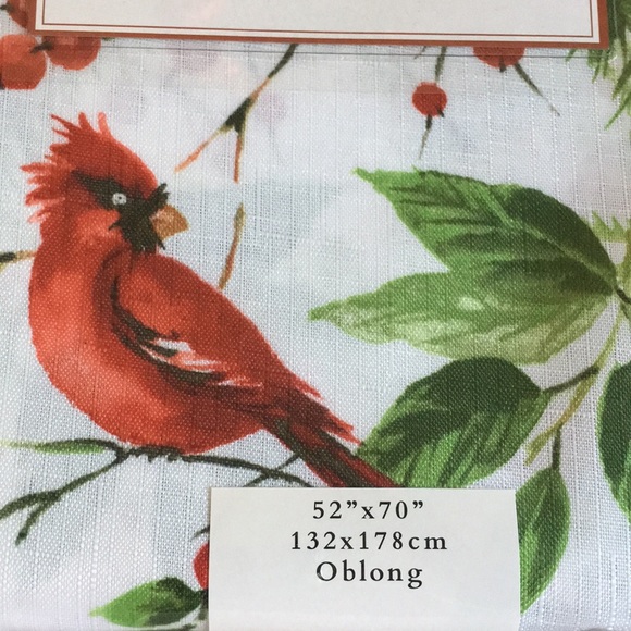 Kitchen | Hollyberry Cardinal Holiday Table Cloth Nwt 52x7 | Poshmark
